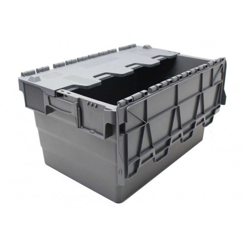 Plastic container for transport - ALC - 600x400xH365- Grey